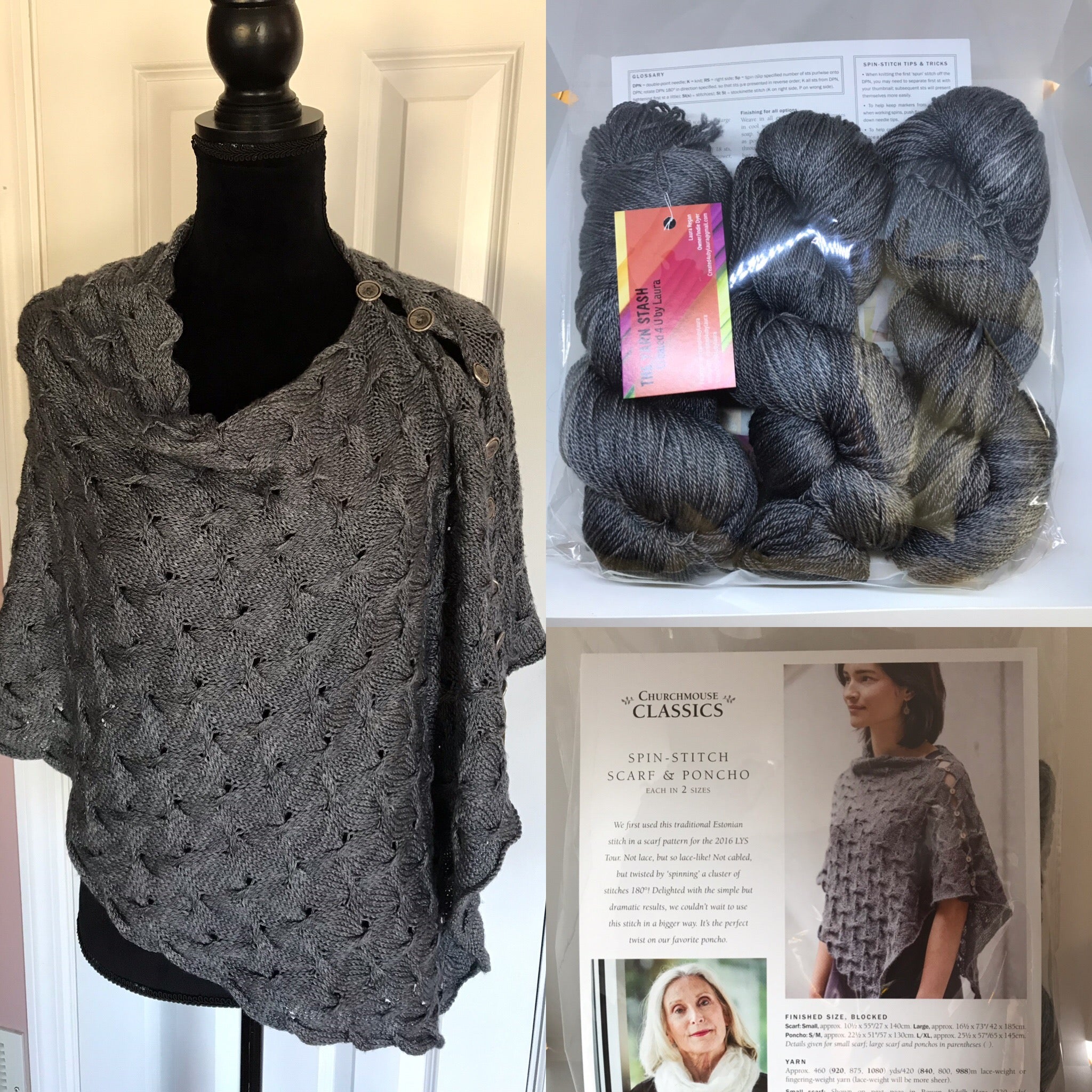 Spin stitch poncho kit - Denim – Created 4 U by Laura